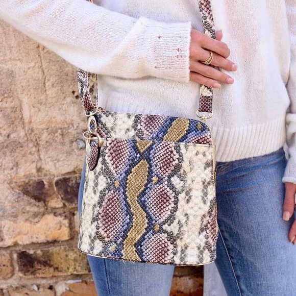 Caroline Hill | Bags | Crossbody Multi Color Snake Skin Purse | Poshmark